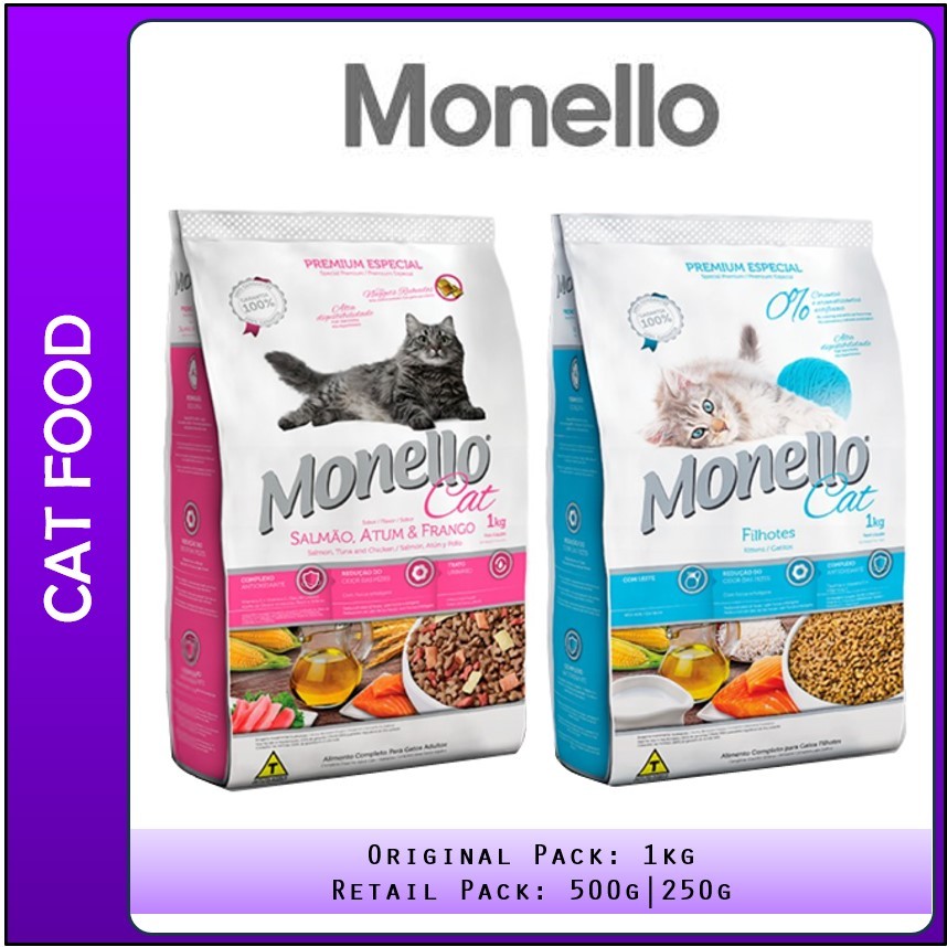 Monello Dry Cat Food Kibble Catfood Monelo Adult Salmon Tuna Chicken ...
