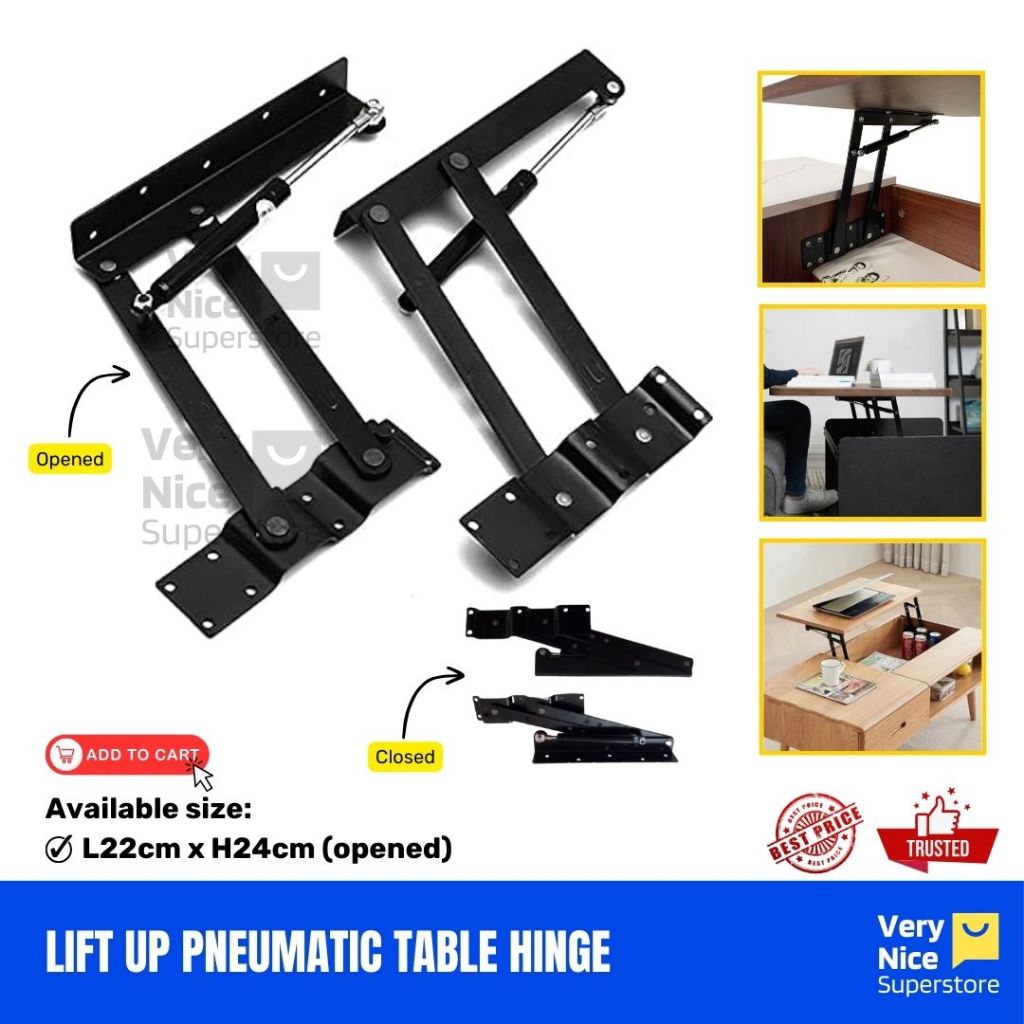 (2PCS) Lift Up Table Pneumatic Hinge for Tables, Cabinets, Living Room ...