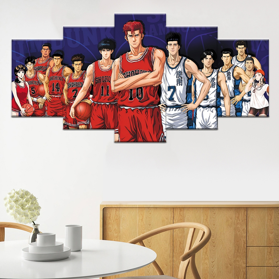 Slam Dunk Anime Wall Decor Wallpaper 5pcs HD Waterproof Sticker Picture ...