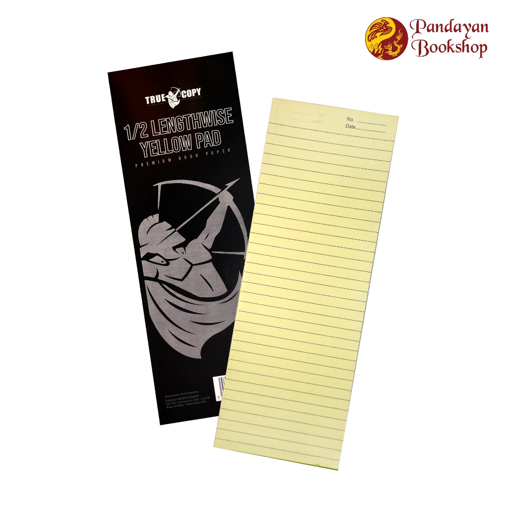 True Copy 1/2 LENGTHWISE YELLOW PAD PREMIUM BOOK PAPER 80 Leaves ...