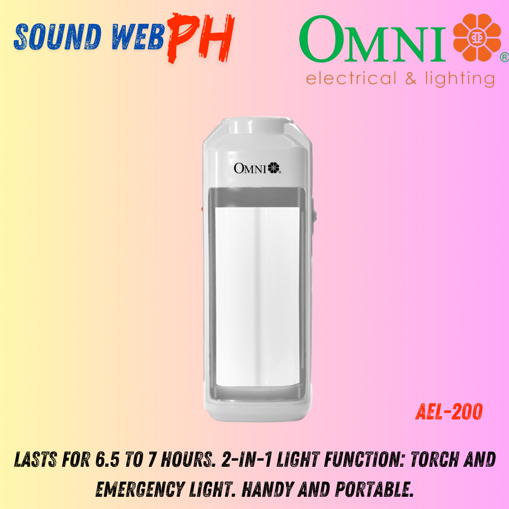 OMNI AEL-200 SMD LED Rechargeable Emergency Light 1W+2W 5V 1200mAh with 7 Hours Max. Performance ...