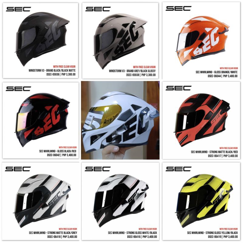 SEC WHIRLWIND HELMET ( FREE CLEAR LENS ) | Shopee Philippines