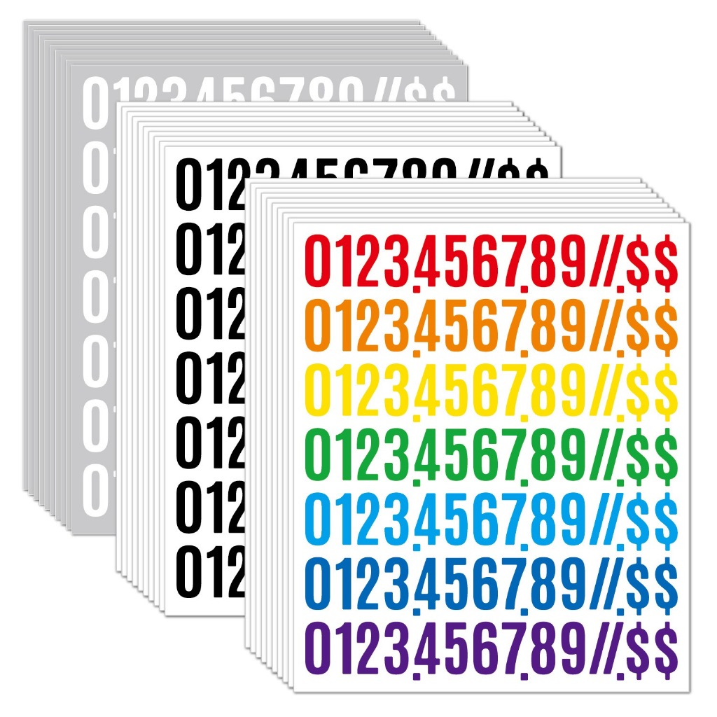 1 Sheets Self-Stick DIY Small Number Decals Paper 1-inch Digital ...