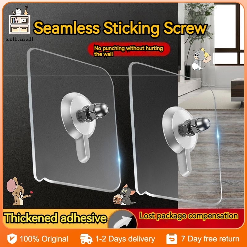 Kait stiker tanpa tanda Kait gantungan dinding berulir Kait gantungan ...