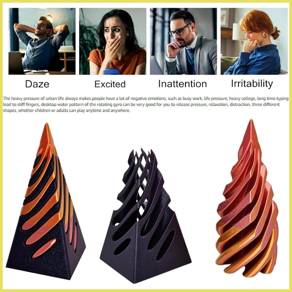 3D printed pyramid toy impossible pyramid penetration sculpture pyramid ...