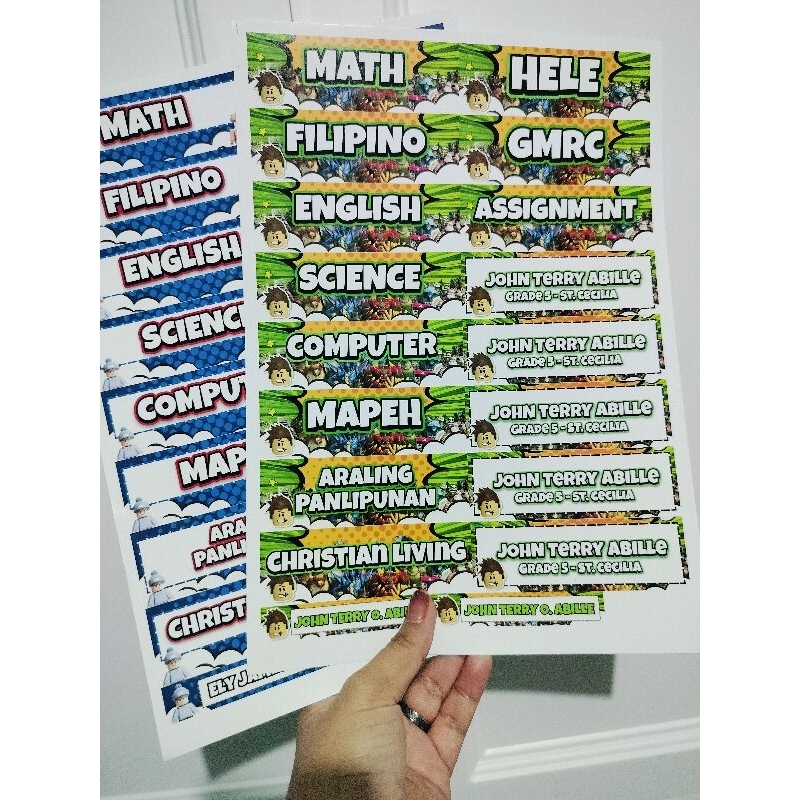 PM FIRST: SUBJECT LABEL AND NAME STICKER: BOYS | Shopee Philippines