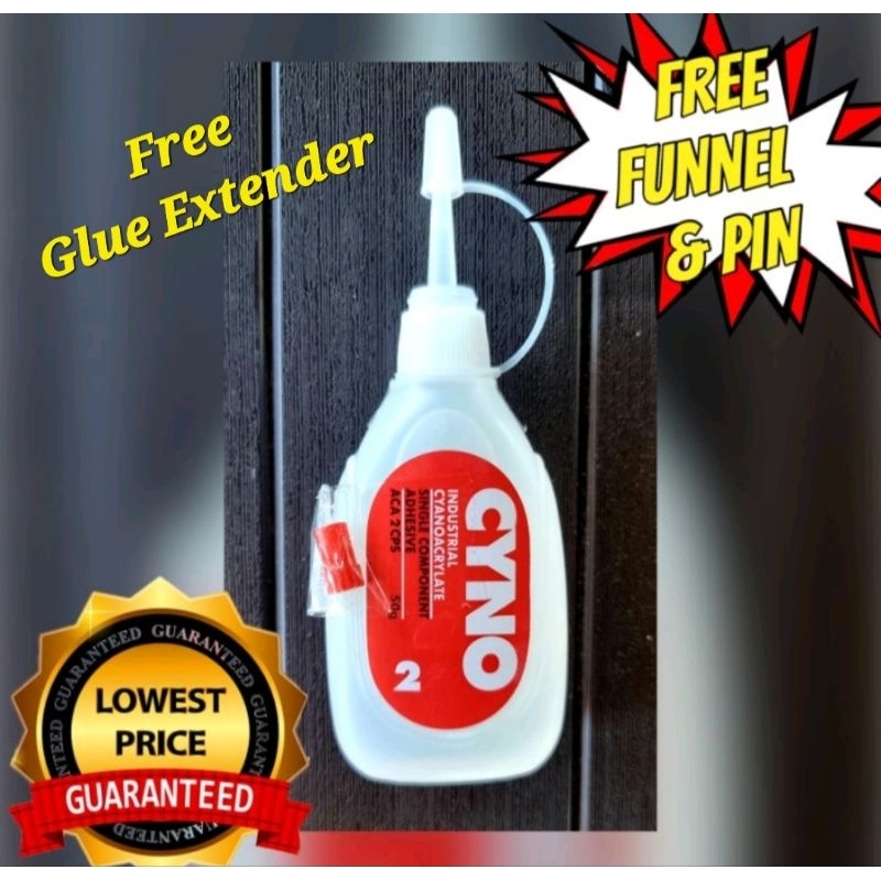 Cyno Super Glue Original 50g Super Adhesive w/ Free Funnel & Pin & Glue ...