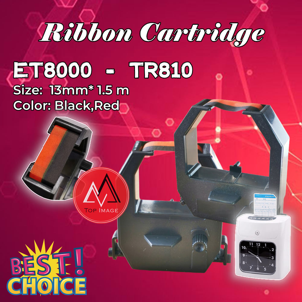Time Clock Ribbon Cartridge Red Black Ink Colors for Office Electronic ...