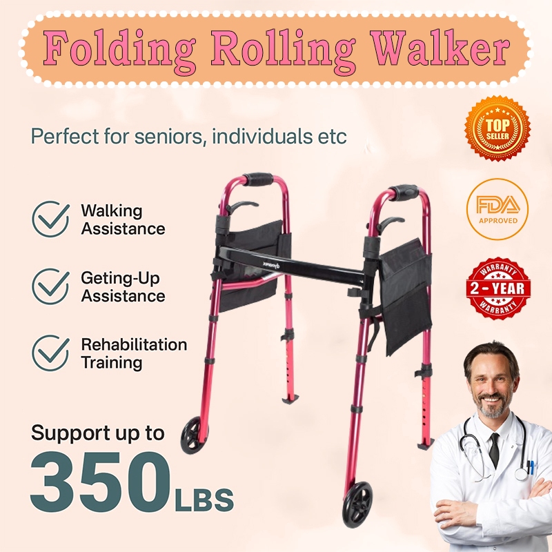 Elderly Stainless Steel Folding Torque Walker Crutches Four-corner ...