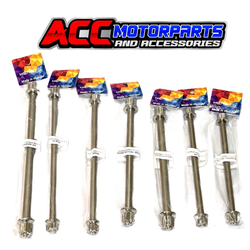 HENG CNC STAR FULL THREAD AXLE MIO / M3 / CLICK / WAVE / RAIDER / NMAX ...