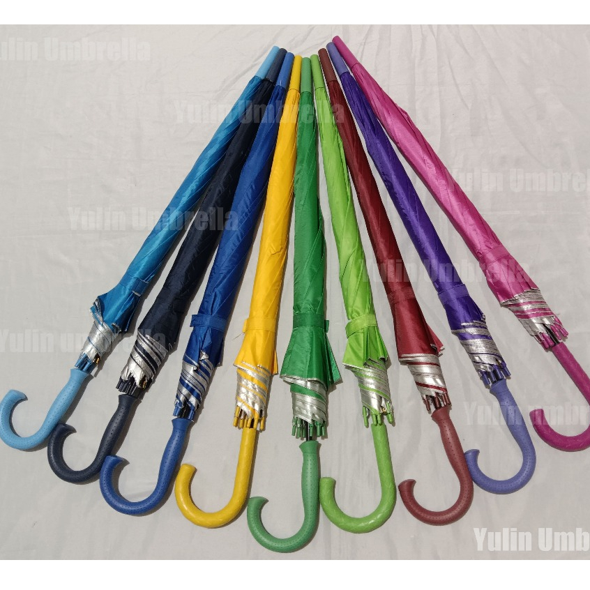 WY 23inches SilverBacking uv coated umbrella with Same Color J-handle ...