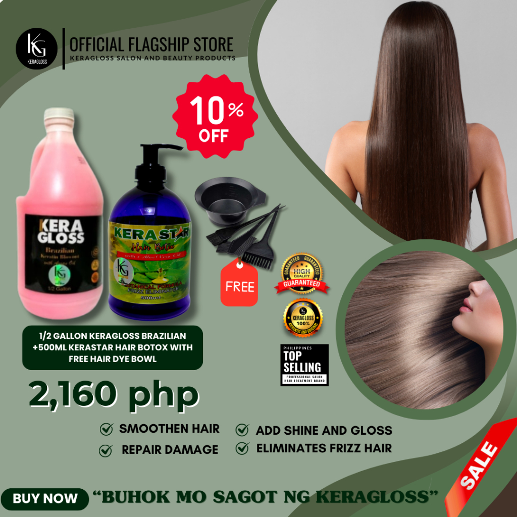KERAGLOSS BRAZILIAN KERATIN BLOWOUT - 1/2 GALLON + 500ML KERASTAR HAIR ...