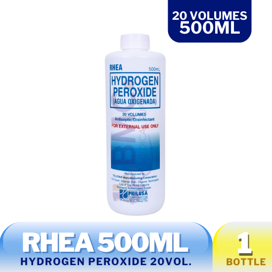 Rhea Hydrogen Peroxide Agua Oxigenada 500ml 10volumes 20volumes ...