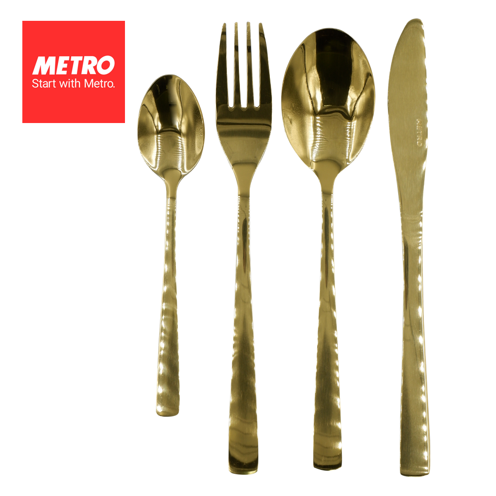 Set of 16pcs Metro Dinnerwares Cutlery Gold Stainless Steel MCS 7415 ...