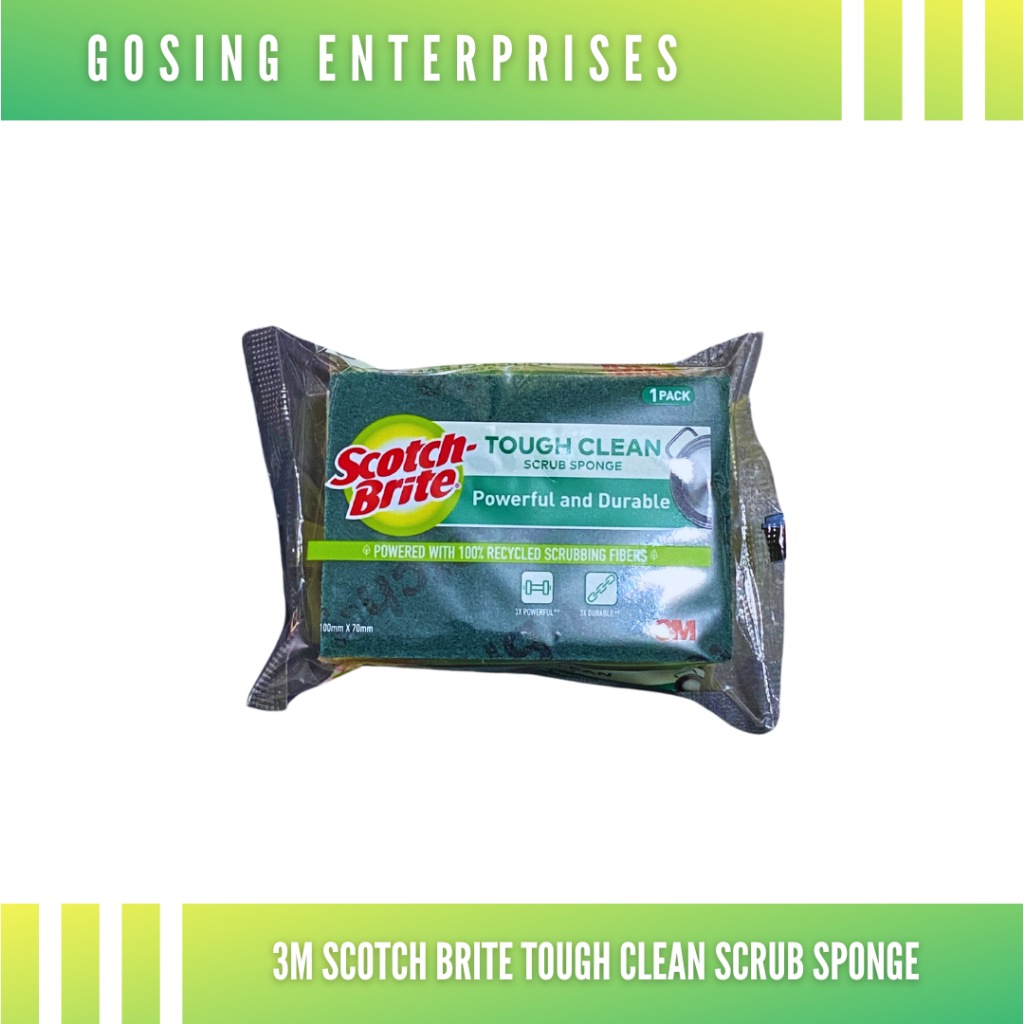 Scotch-Brite® Tough Clean Scrub Sponge, Trial, 100 mm x 70 mm | Shopee ...