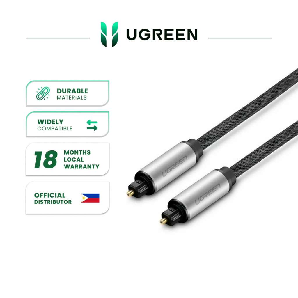 UGREEN Nylon Braid Fiber Optic Audio Digital Male To Slink Spdif ...