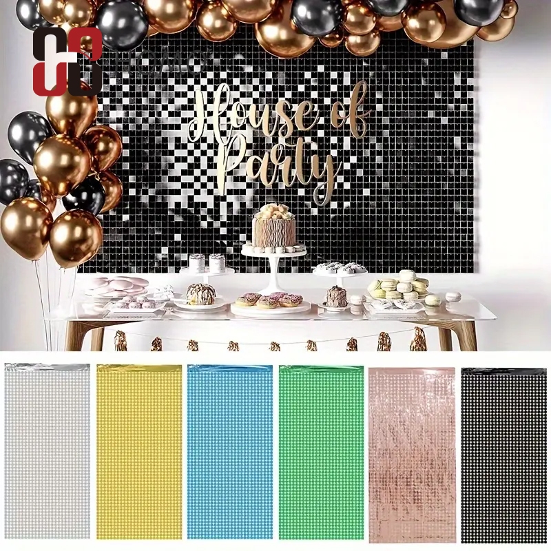 2meter Square Foil Curtain Background Decoration Sequin Wall Backdrop ...