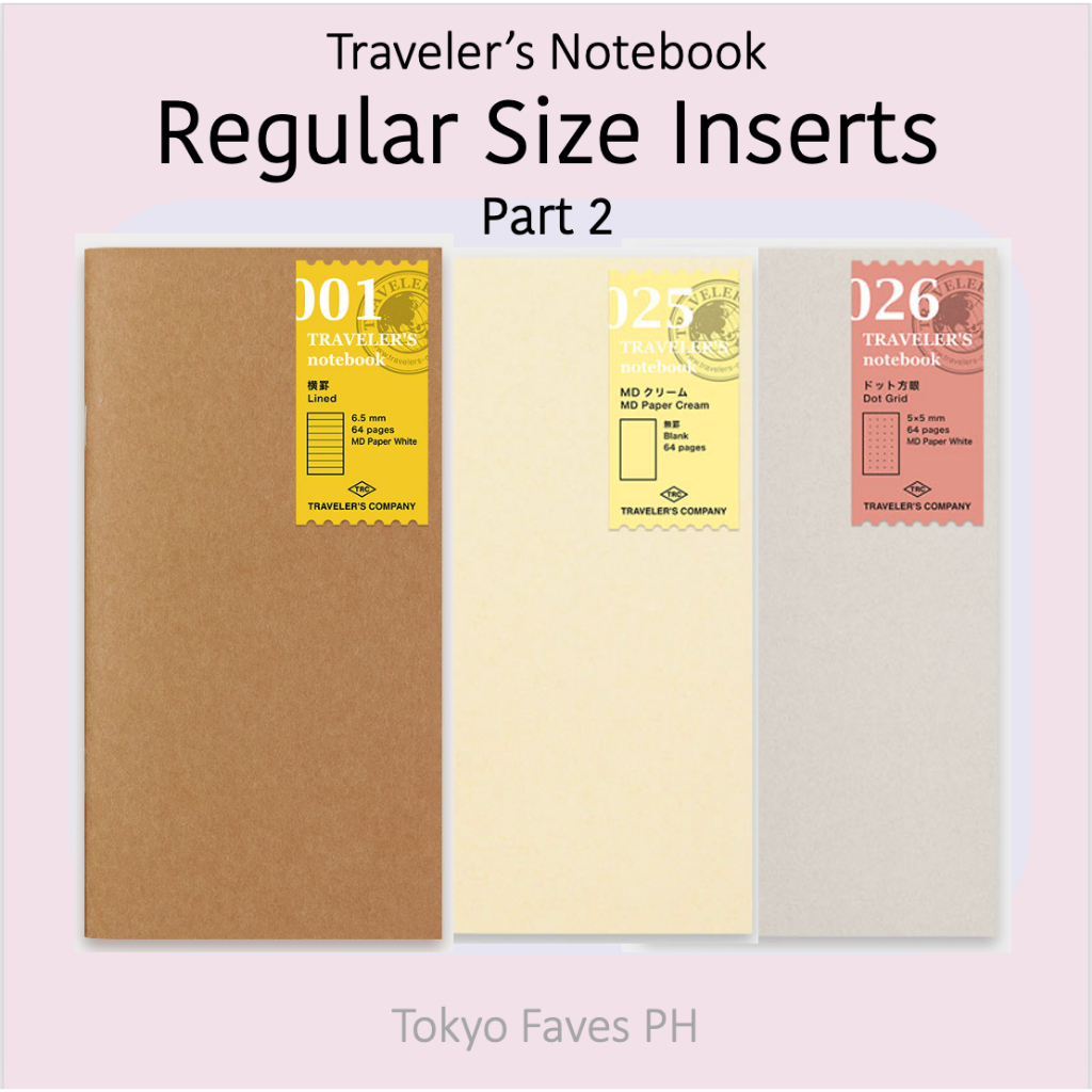 Traveler's Notebook Insert Regular Standard Size Refill Part 2 | Shopee ...