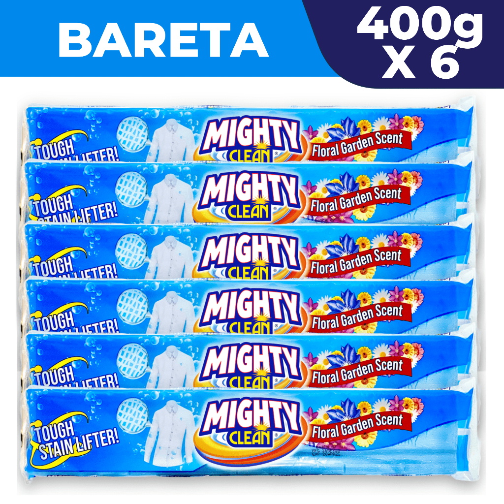Mighty Clean Laundry Bar Soap Floral Garden Spot Cleaner400g - 6PCS ...