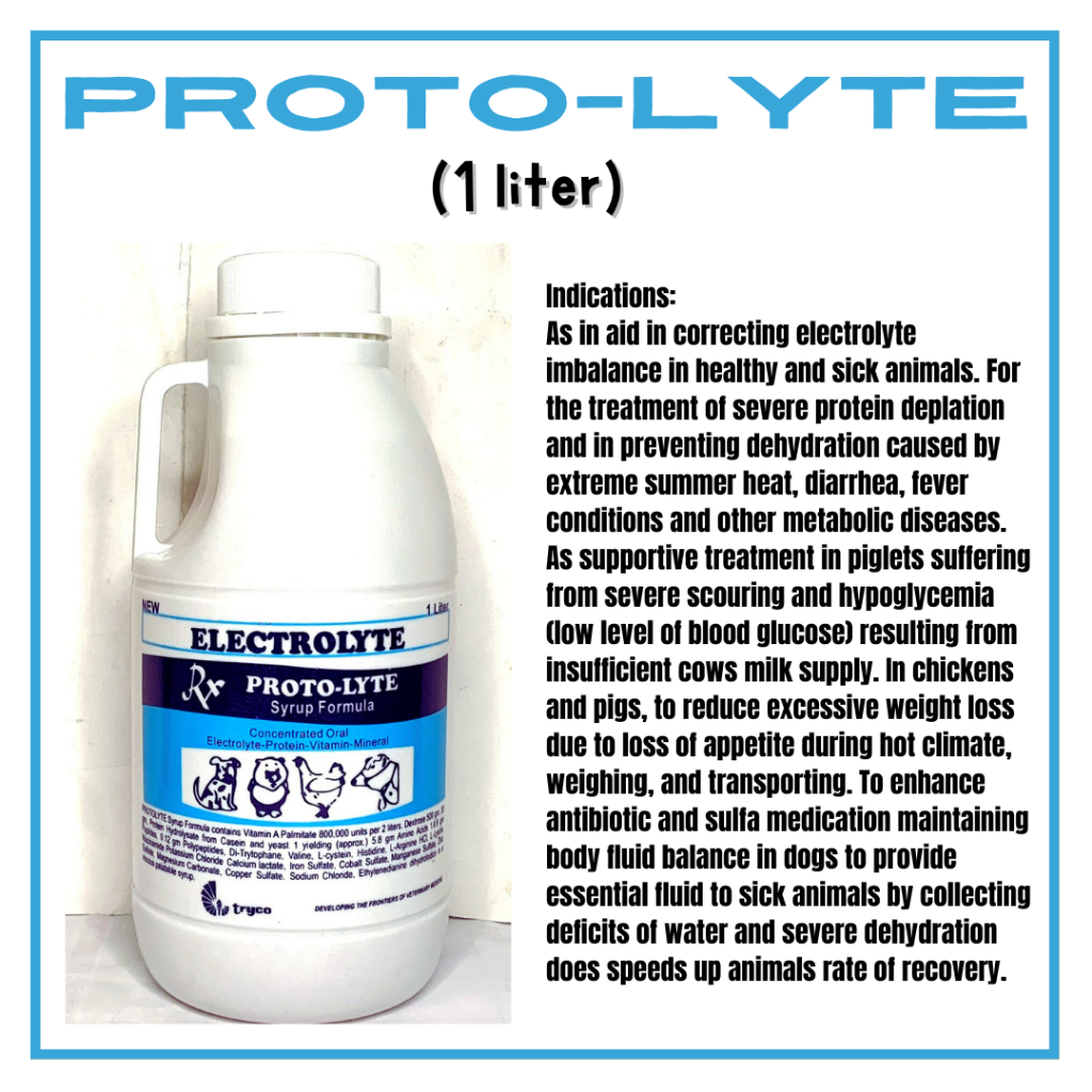 [G&G AGRIVET] Proto-lyte (Electrolyte) syrup Formula 1 Liter ...