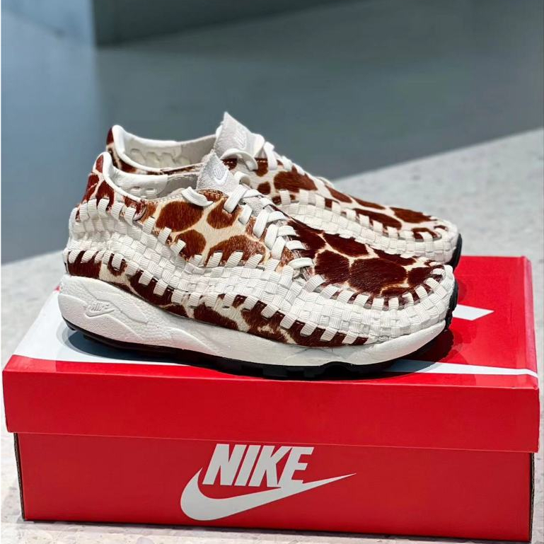 100% Original Nike Footscape Woven "Natural and Brown" Giraffe Low-Top ...