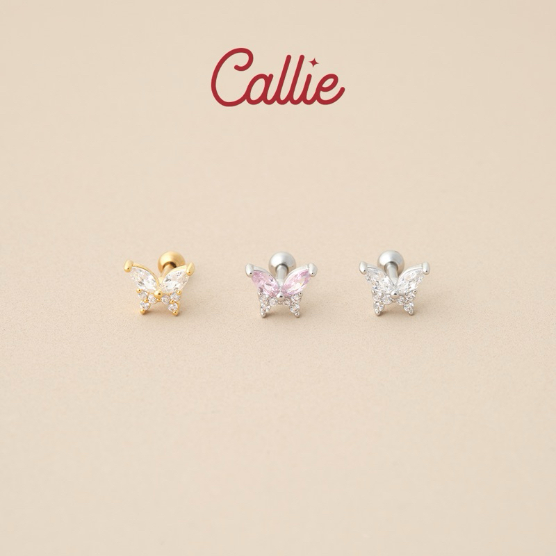 Callie Stainless Steel Fiona Butterfly Stud Piercing Helix Lobe [SOLD ...