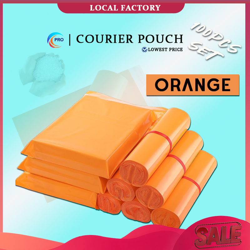 100pcs Orange Courier Pouches - Self Adhesive Shipping Bags for ...