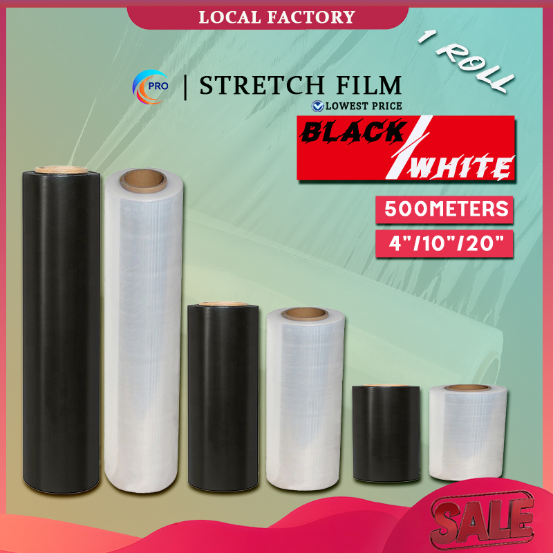 Stretch Film Jack Wrap black/white - High Quality 4"/10"/20" x 500M For ...