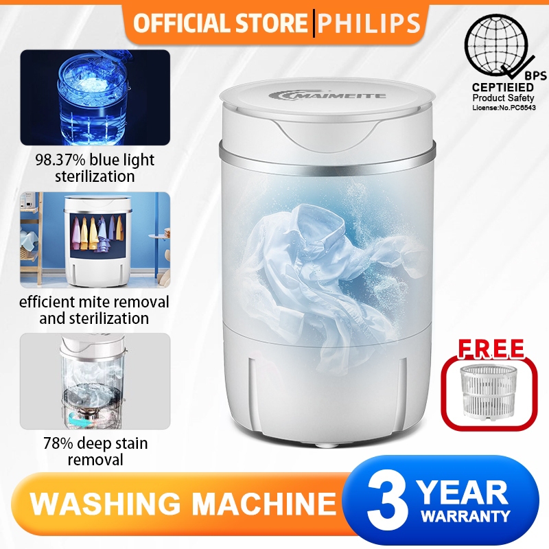 Philips Mini Portable Washing Machine With Dryer Automatic Blue Light ...