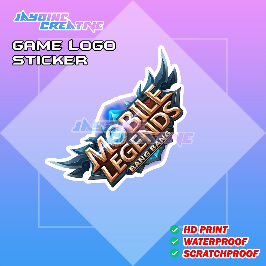 Mobile Legends Logo Sticker, Indoor Outdoor Vinyl Sticker, Waterproof ...