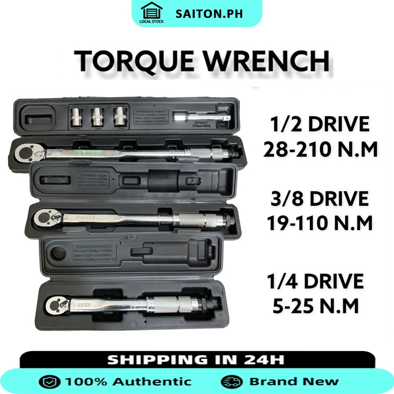 【24H Ship】1/2" 28-210nm / 3/8” 19-119nm / 1/4” 5-25nm DRIVE TORQUE ...