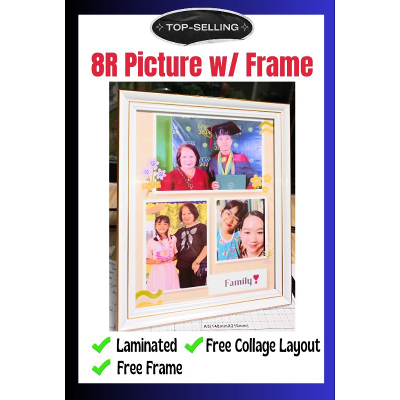 8R Photo Print With Frame (Free Collage Layout) | Shopee Philippines