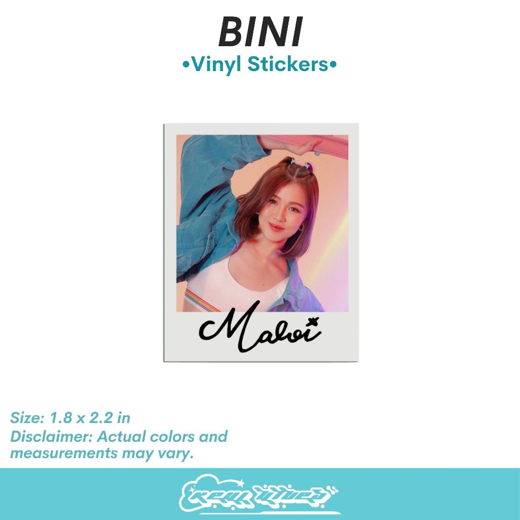 BINI Maloi Mikha Jhoanna Gwen Stacey Aiah Colet Sheena Logo Sticker ...