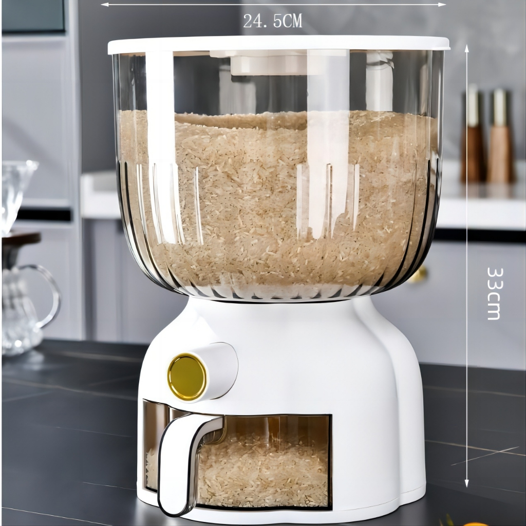 Automatic Rice Dispenser Storage Kitchen Rice Storage Container Push ...