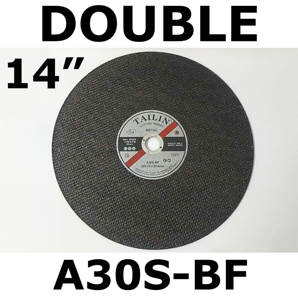 ( DOUBLE ) ORIGINAL TAILIN CUTTING DISC 14" (355 X 3 X 25.4MM) A30S-BF === CUTT OFF WHEEL ...