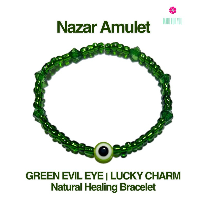 GREEN Evil Eye | Nazar Amulet Natural Healing Protection Elegant ...