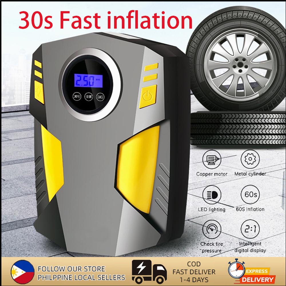 Car Air Pump Portable Air Compressor Tire Inflator Car Tyre Compressor ...