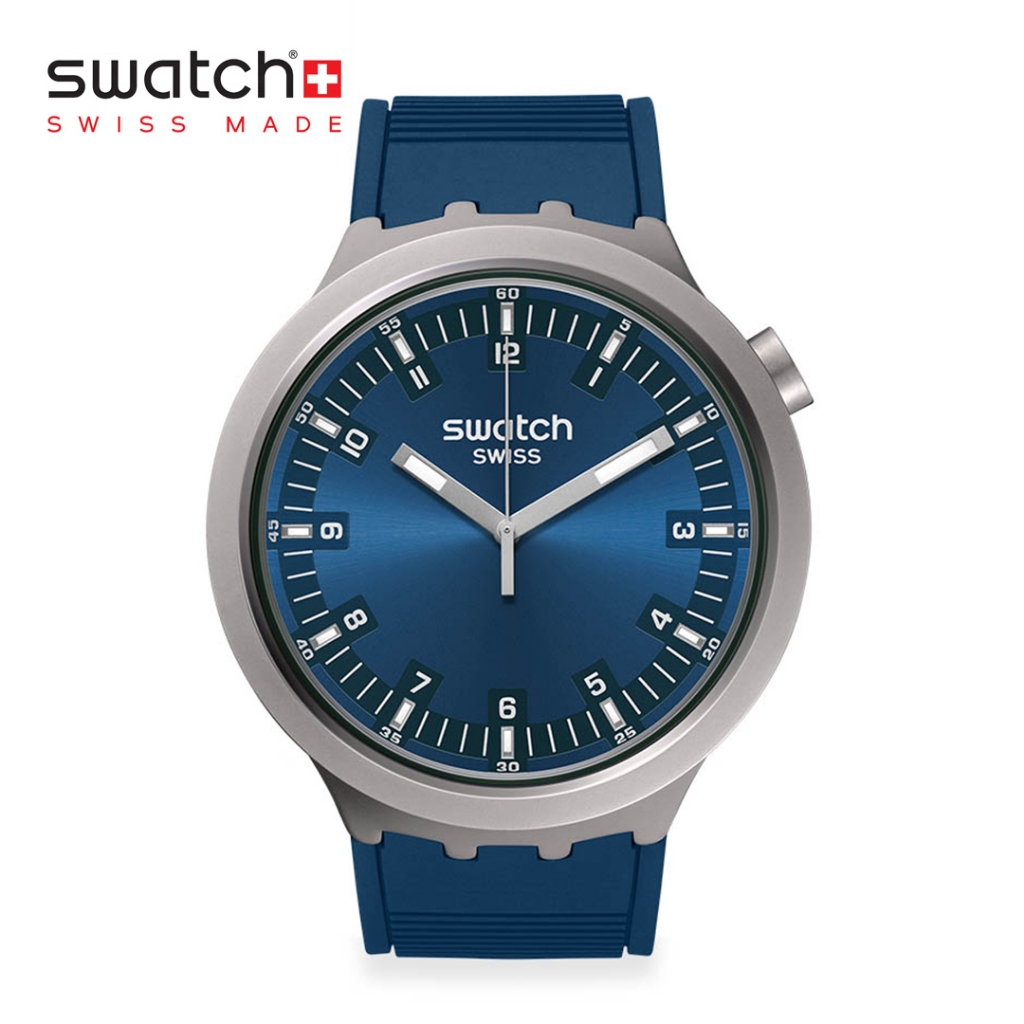 Swatch Big Bold Irony Indigo Hour SB07S102 Blue Rubber Strap Watch ...