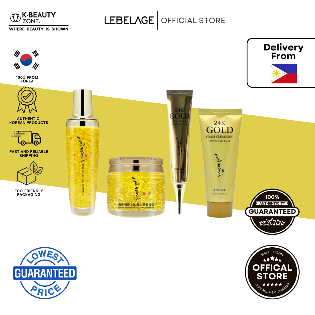 LEBELAGE Heeyul Premium 24k Gold Essence/Cream/Eye Cream/Foam Cleanser ...