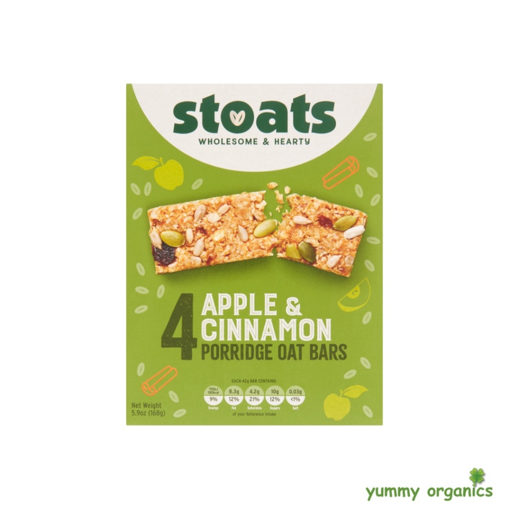 Stoats - Apple & Cinnamon Porridge Oat Cereal Bars 4packs (4x42g) 168g ...