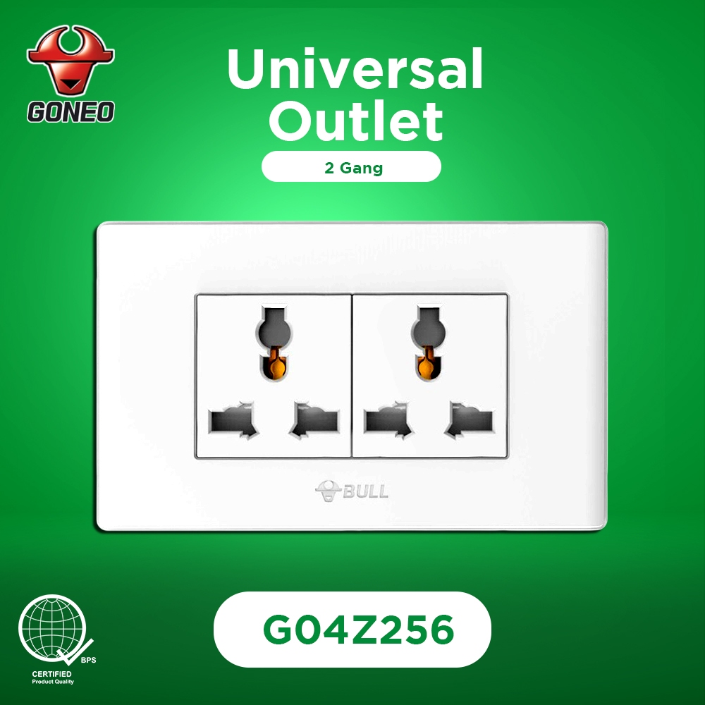 BULL 2 Gang Universal Wall Outlet G04Z256 | Shopee Philippines