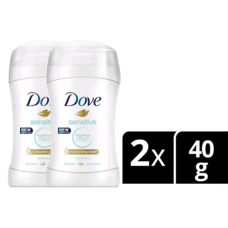 [BUNDLE OF 2] Dove Hypoallergenic Fragrance Free Deodorant Stick ...