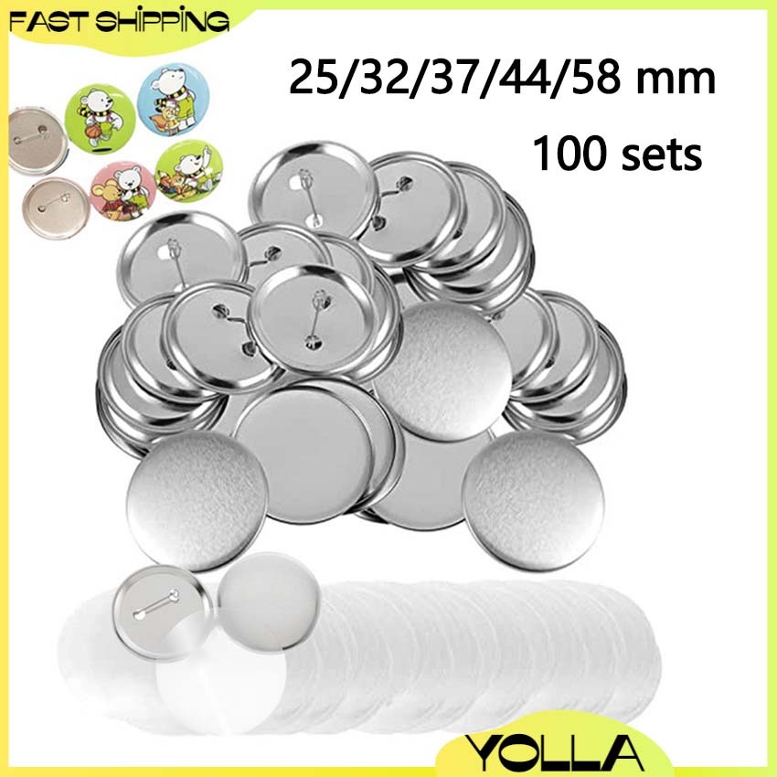 100Pcs/Set DIY Pin Button For Portable Button Maker Machine Metal Badge ...
