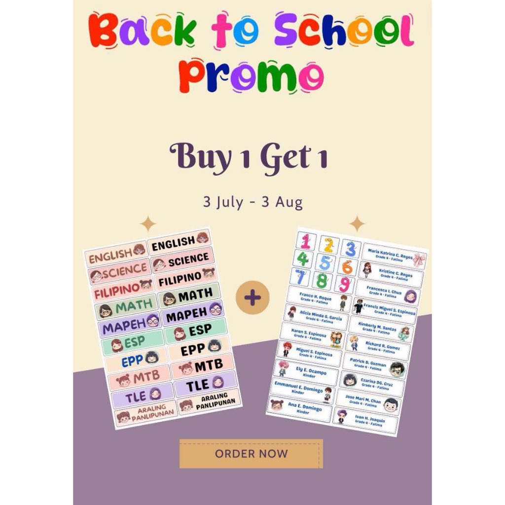 Subject and Name Sticker Label | Shopee Philippines