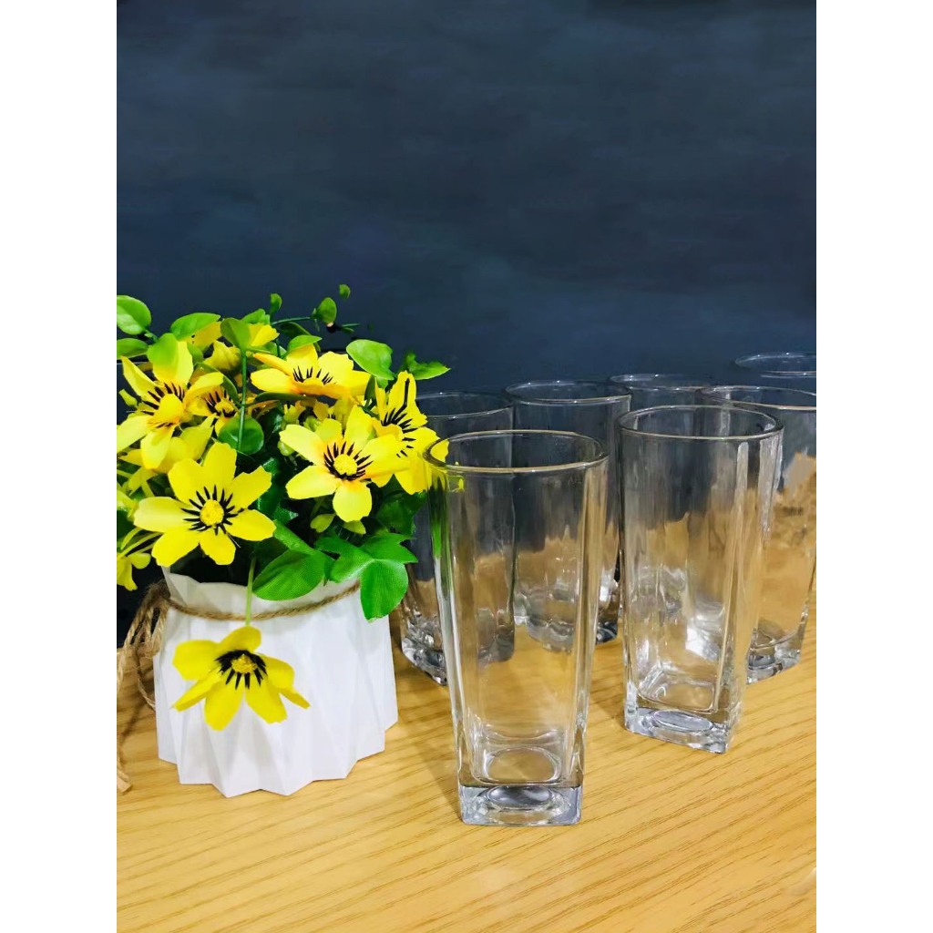 DELISOGA GLASSWARE Clear Drinking Water Glass Tea and Juice Cup (1PC ...