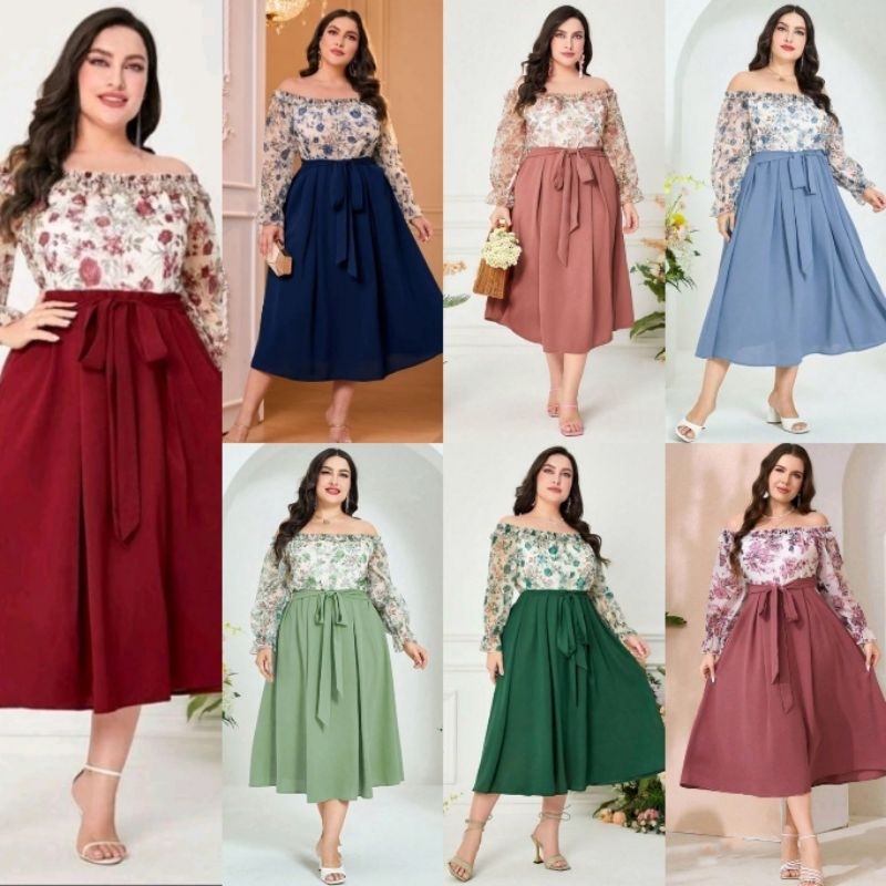 3005 ASY CASUAL COMBI DRESS (FIT TO xL) | Shopee Philippines