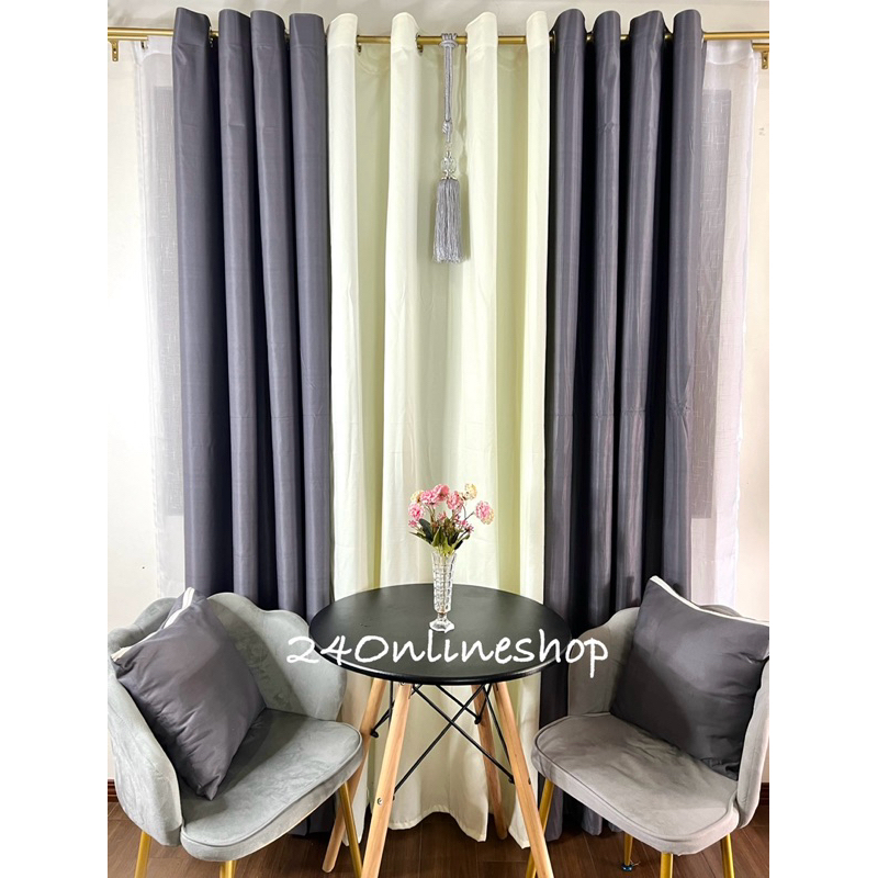 Gray Plain Ring Curtains | Shopee Philippines