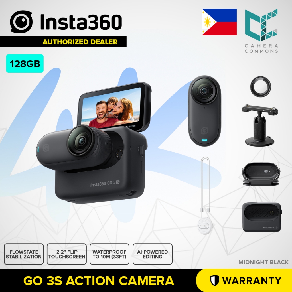 Insta360 GO 3S 4K Action Camera Waterproof Tiny Mighty Small Light Portable Vlogging Touchscreen ...