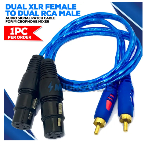 1M/1.5M Dual RCA Male To XLR Female Cable 2 XLR To 2 RCA Plug Adapter ...