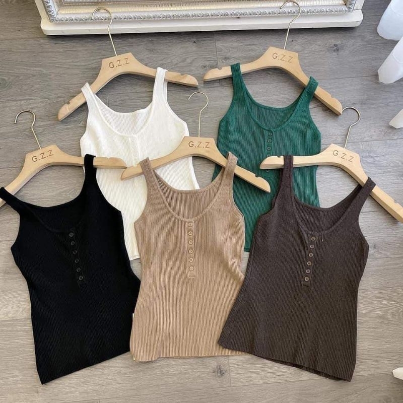 women fashion knitted full length top slim fit button down sando tops ...